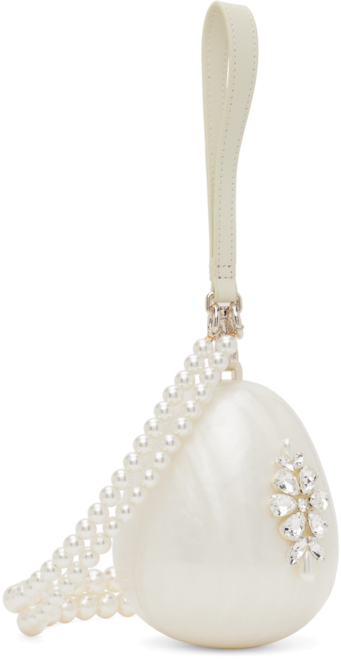 Simone Rocha Off-White Embellished Micro Pearl Egg Bag Simone Rocha