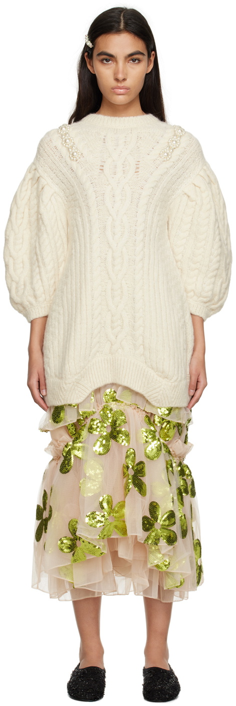 Simone Rocha White Beaded Minidress Simone Rocha