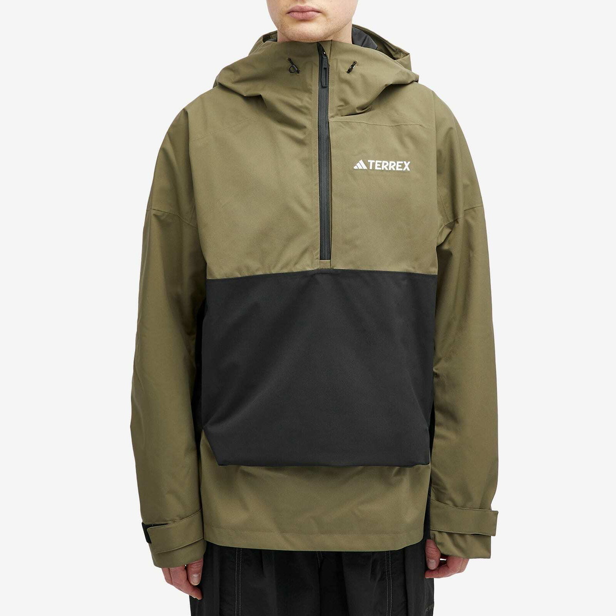 Adidas Men's XPR 2 Layer Anorak in Olive Strata/Black adidas
