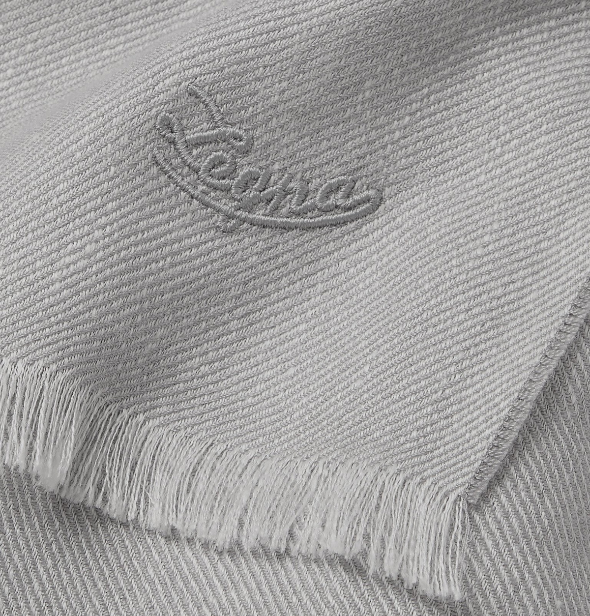 Ermenegildo Zegna - Fringed Linen, Cashmere and Silk-Blend Scarf - Gray ...