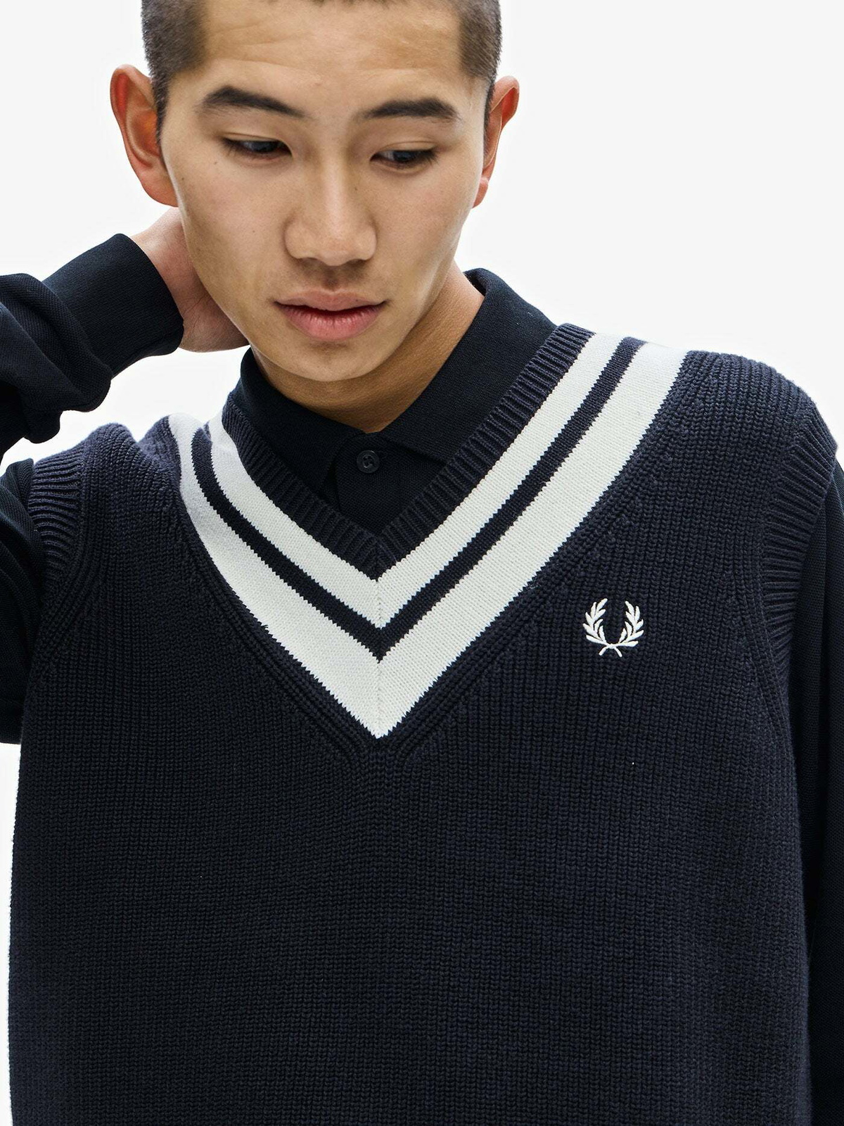 Fred Perry Vest Black Mens Fred Perry