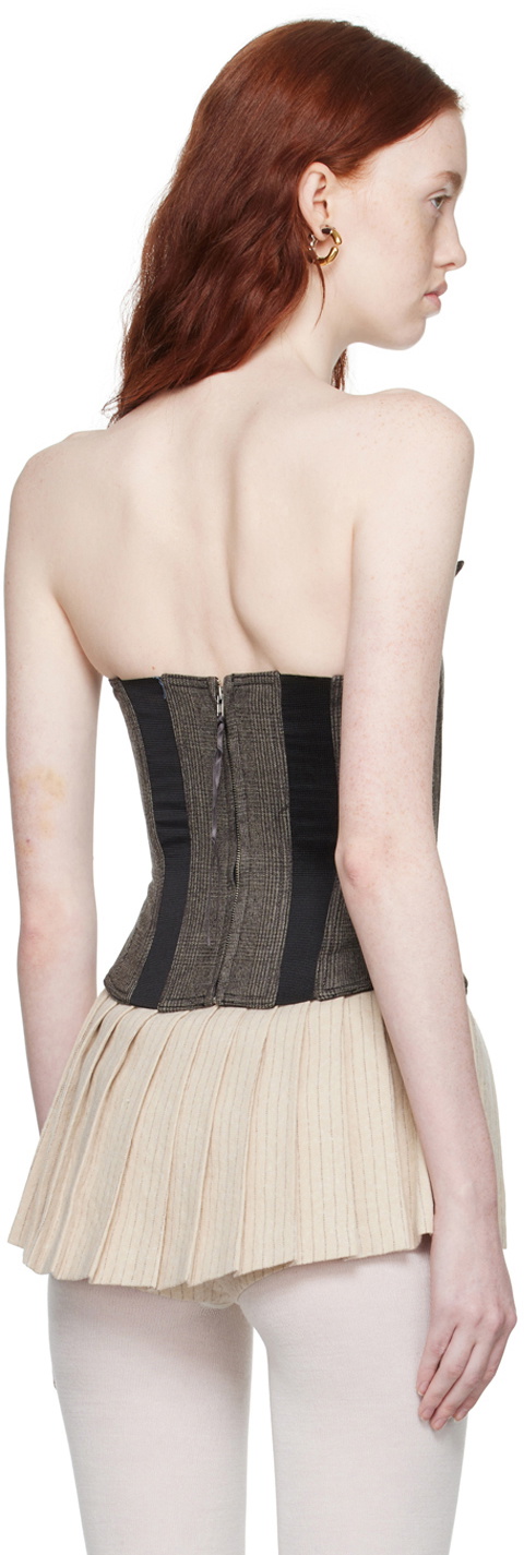 Pushbutton Gray Compact Corset Pushbutton