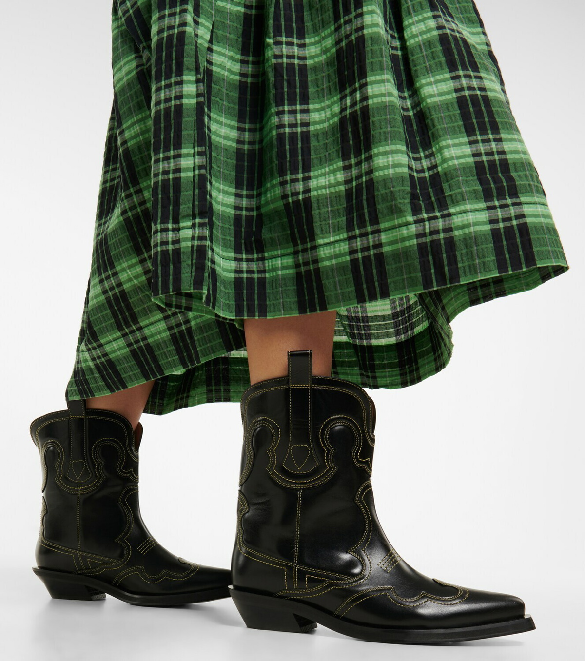 Ganni - Leather cowboy boots GANNI