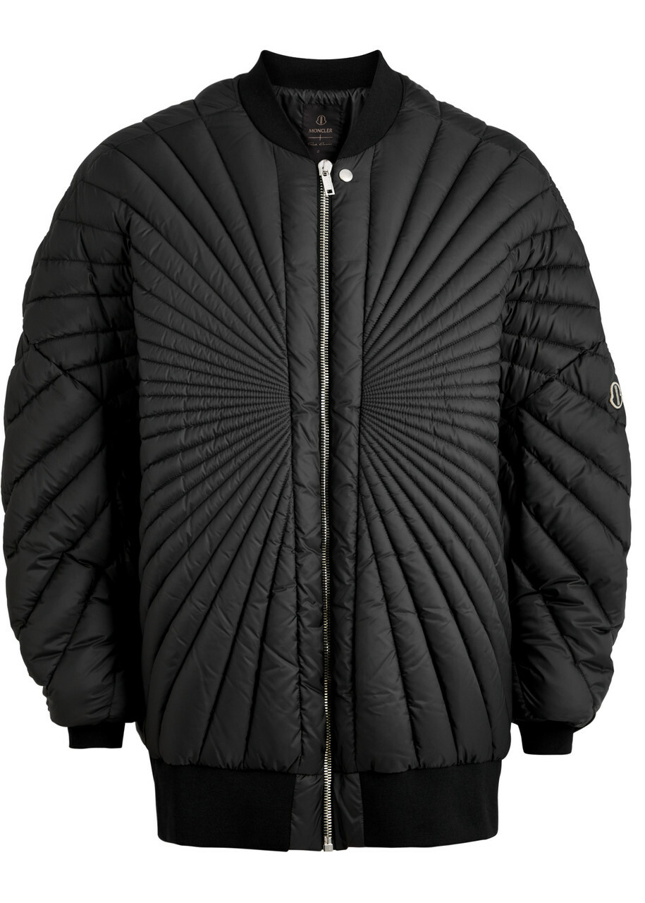 Rick Owens X Moncler Radiance Peter Quilted Shell Jacket Black Rick Owens