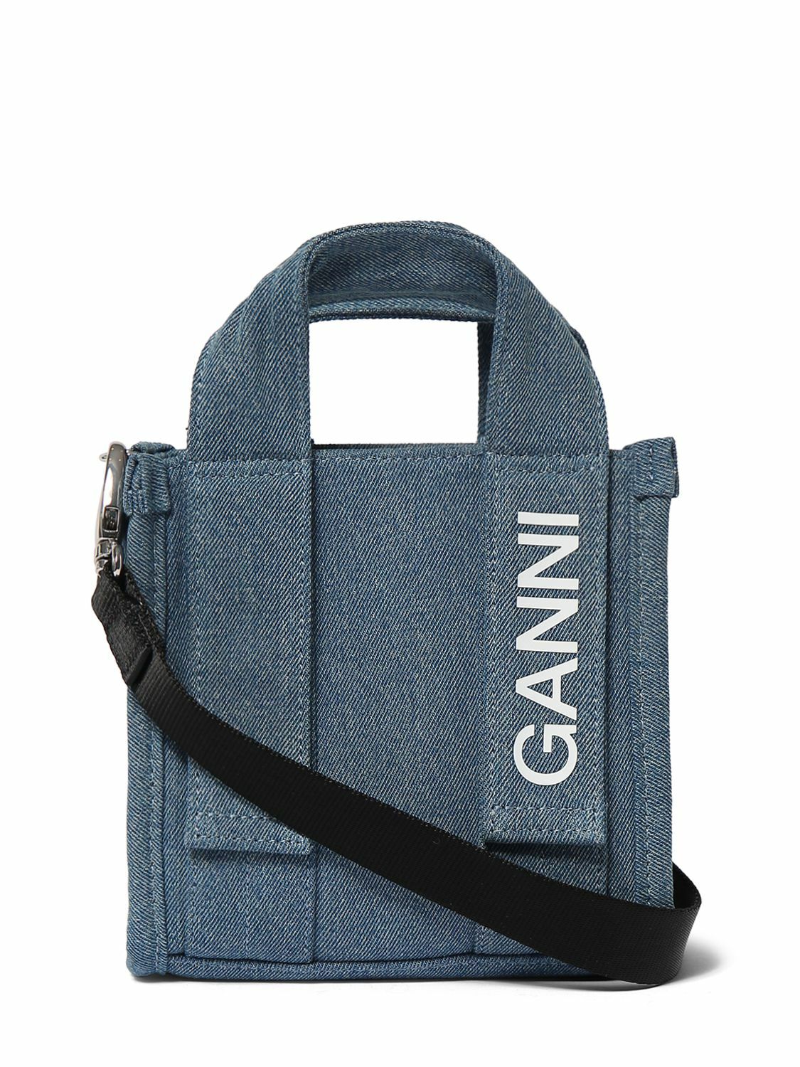 GANNI - Mini Recycled Poly Denim Tote Bag GANNI