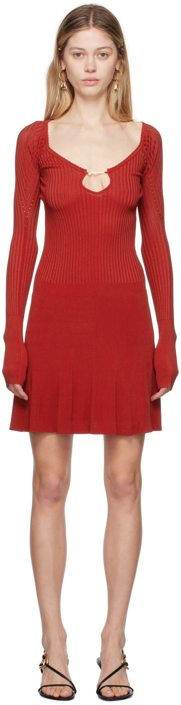 JACQUEMUS Red Les Sculptures 'La mini robe Pralù' Minidress Jacquemus
