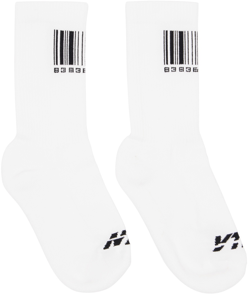 VTMNTS White & Black Barcode Socks VTMNTS