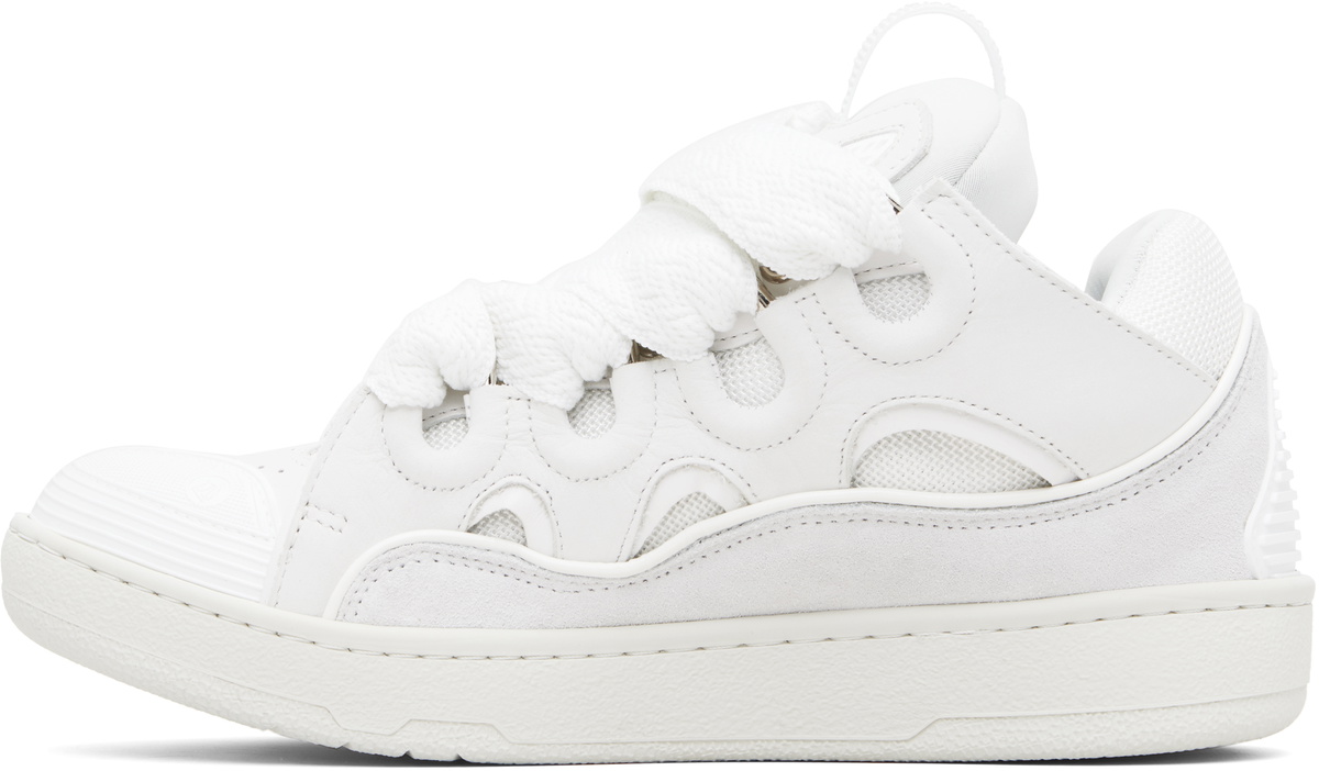 Lanvin Off-White Leather Curb Sneakers Lanvin