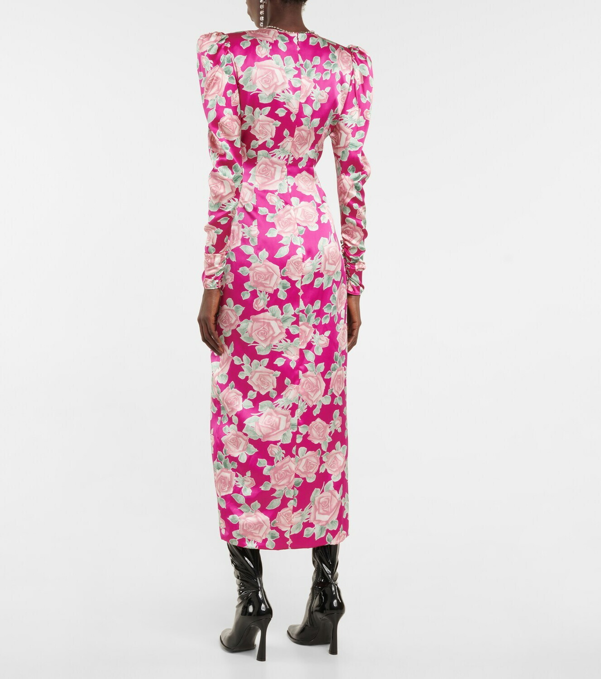 Alessandra Rich Floral draped silk satin maxi dress Alessandra Rich