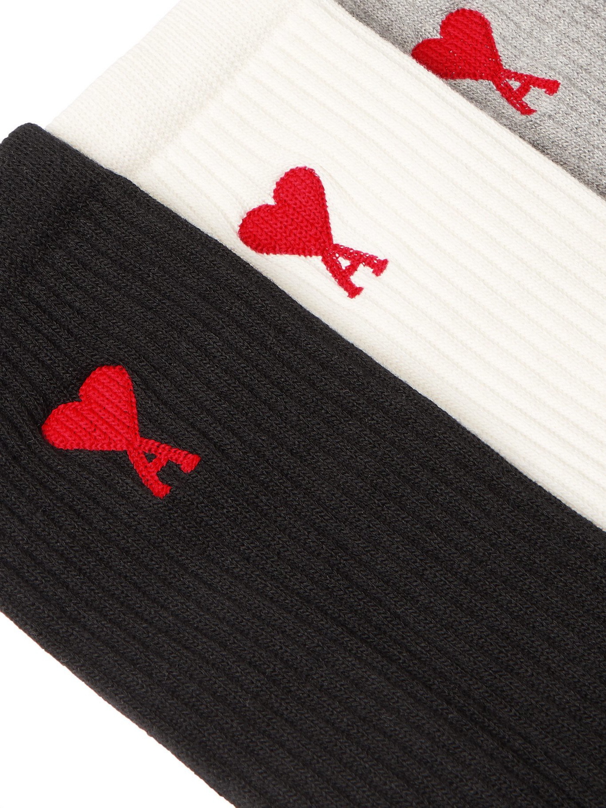AMI PARIS - Three-Pack Logo-Jacquard Cotton-Blend Socks - Multi AMI