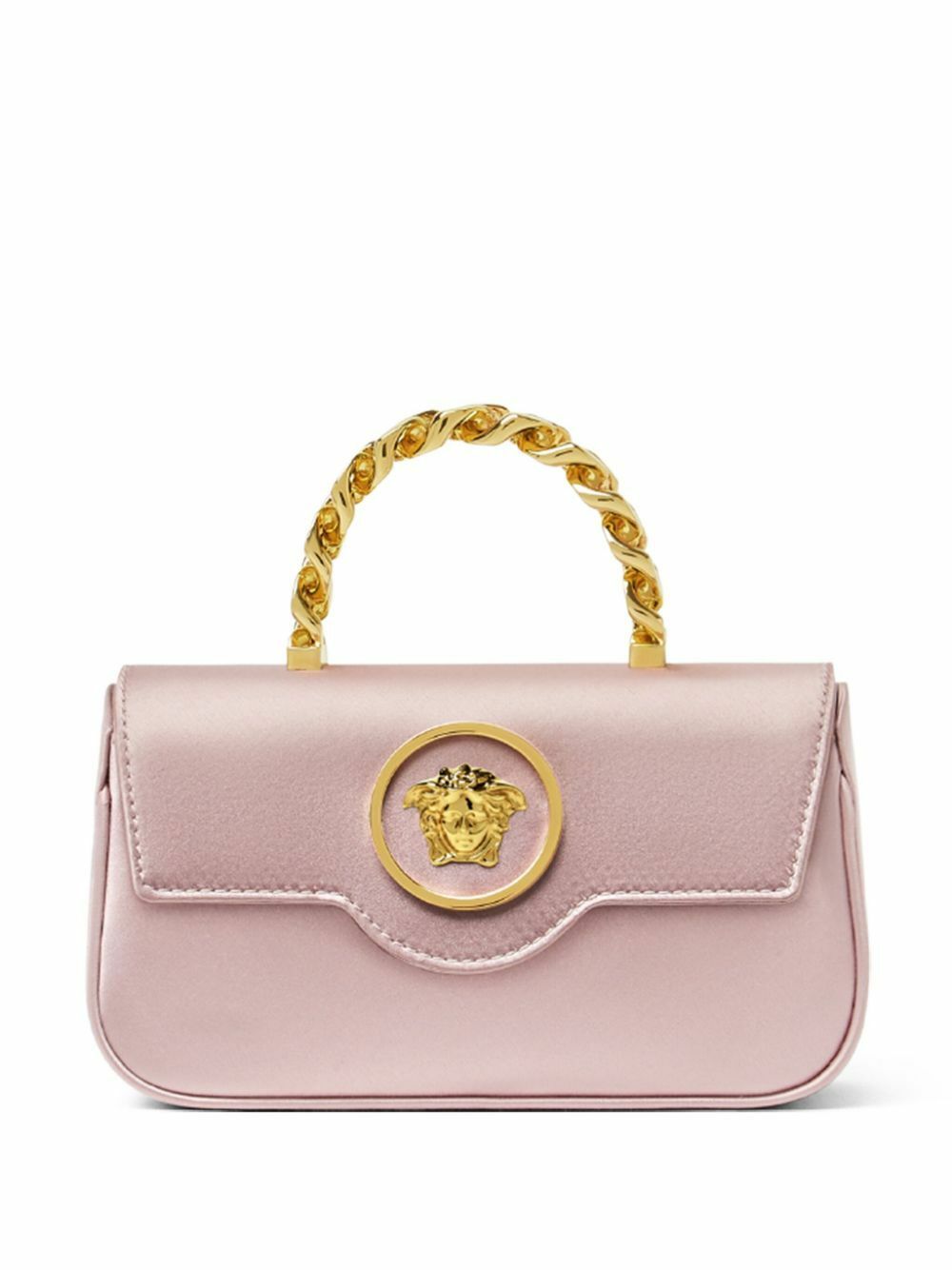 Versace Pink La Medusa Mini Satin Tote Bag Versace