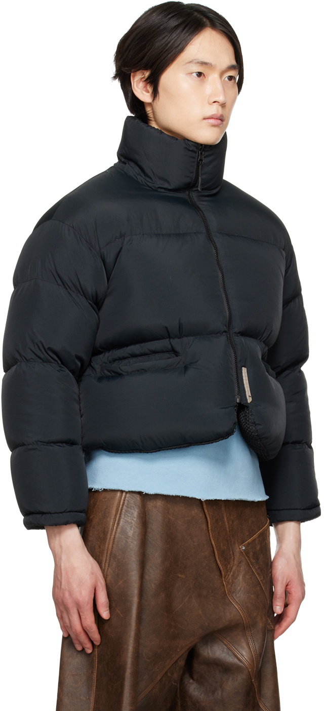 Connor McKnight Black Cropped Reversible Down Jacket Connor McKnight