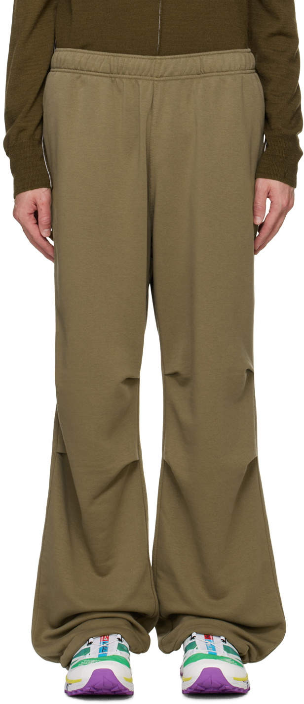 MM6 Maison Margiela Green Tucked Sweatpants MM6 Maison Margiela