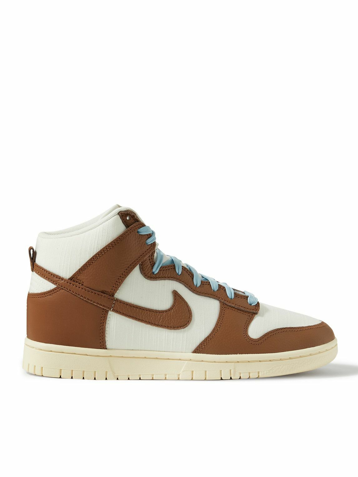 Nike - Dunk Retro Full-Grain Leather-Trimmed Canvas High-Top Sneakers ...