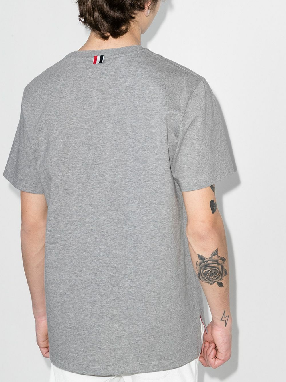 Thom Browne Grey Side Slit Cotton T-Shirt Thom Browne