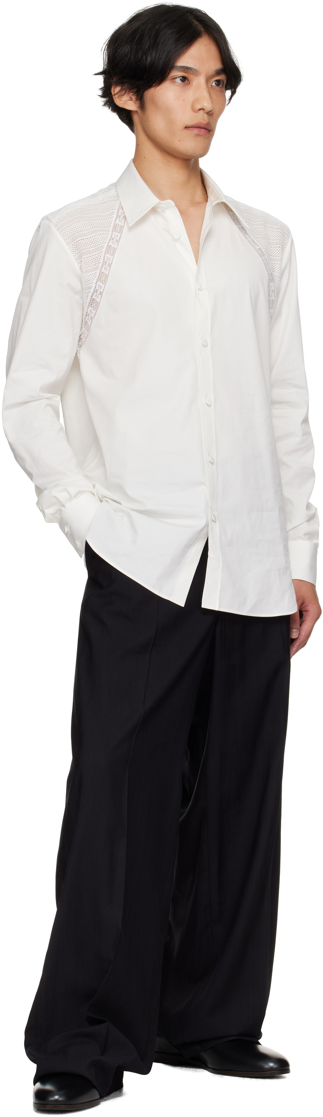 McQueen White Lace Harness Shirt Alexander McQueen