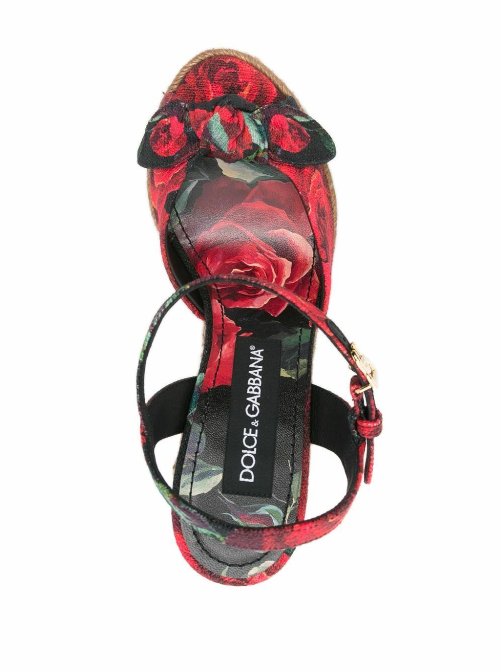 Dolce & Gabbana Red Rose-Print Sandals Dolce & Gabbana