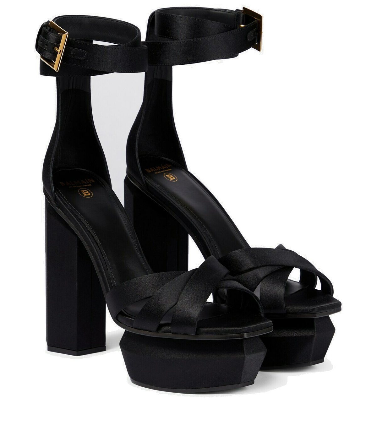 Balmain - Ava satin platform sandals Balmain