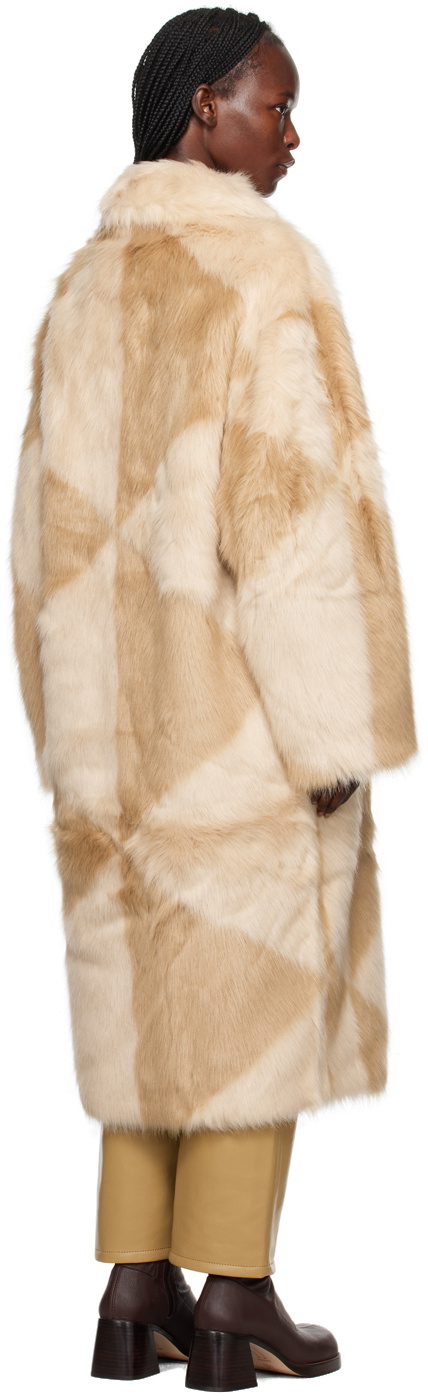 Stand Studio Beige Genevieve Faux-Fur Coat Stand Studio