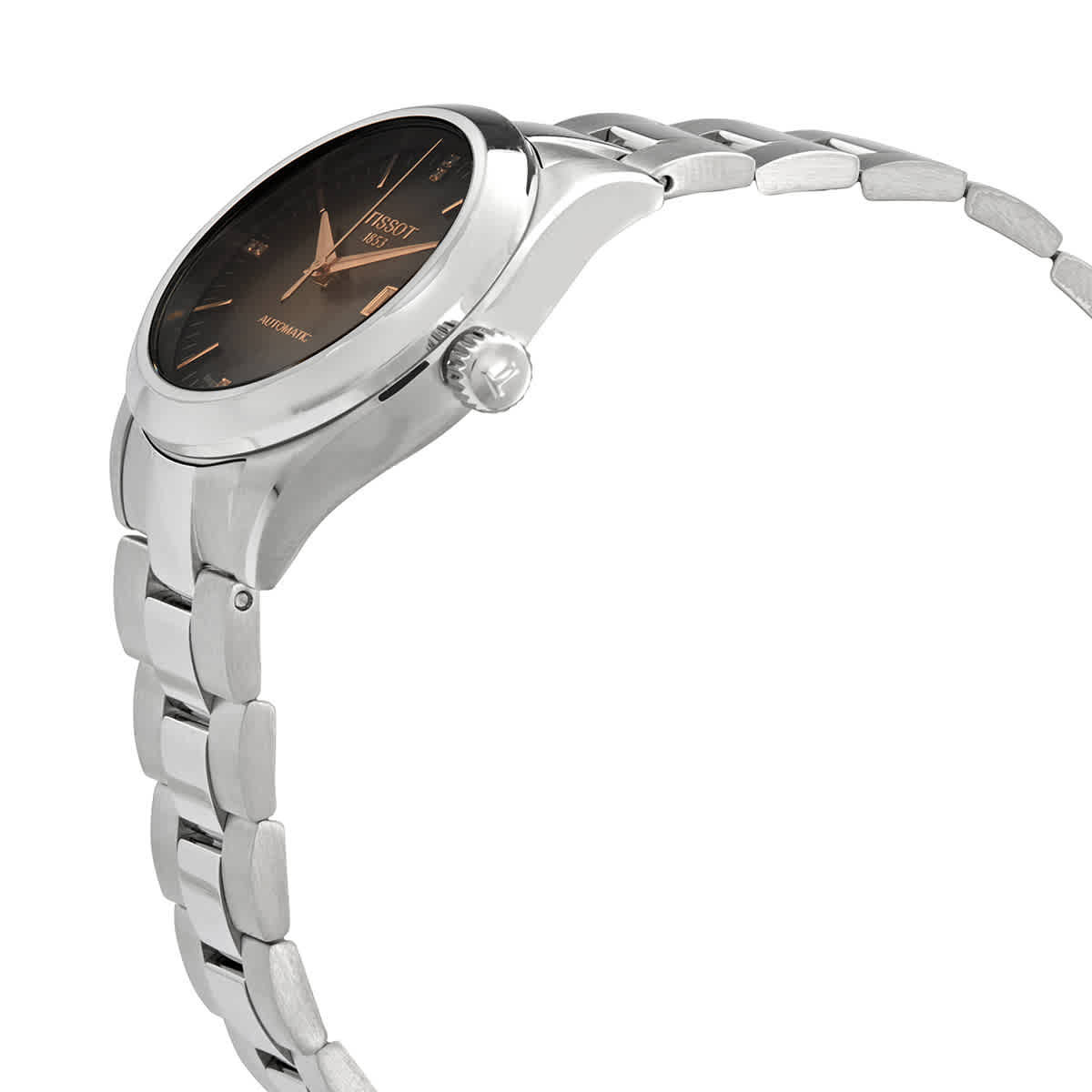 Tissot T-My Lady Automatic Diamond Anthracite Gradient Dial Ladies ...