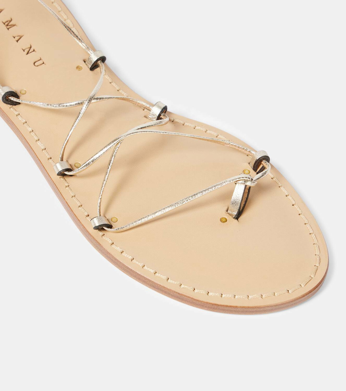 Amanu Serengetti metallic leather sandals Amanu