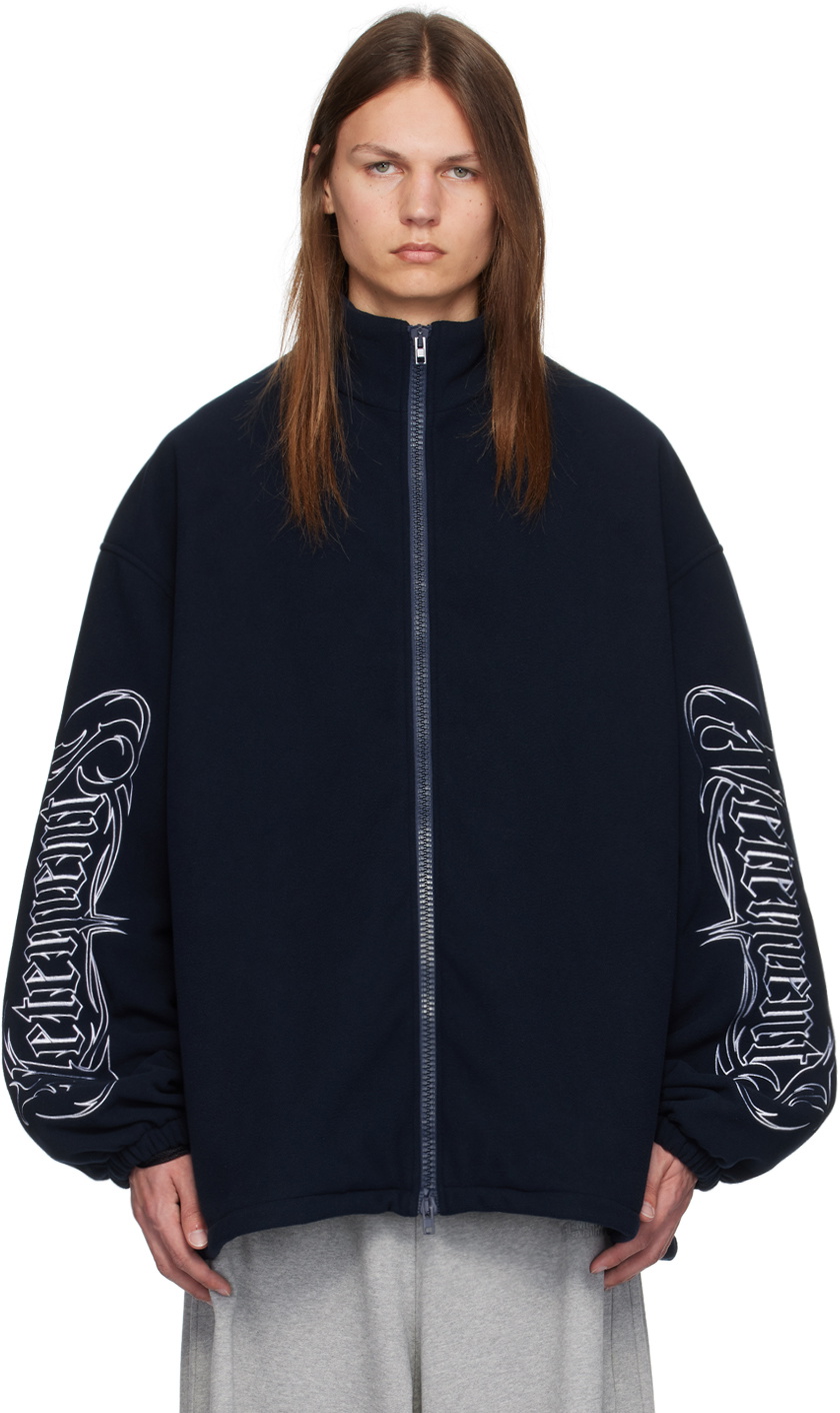 VETEMENTS Navy Embroidered-Logo Jacket Vetements