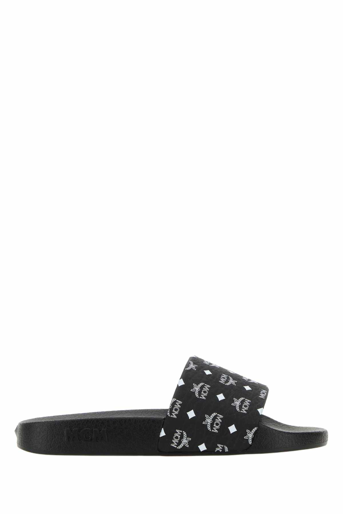 MCM Black Rubber Slippers MCM