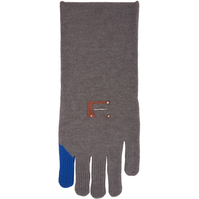 ADER error Grey Torn Label Finger Muffler Scarf ADER error
