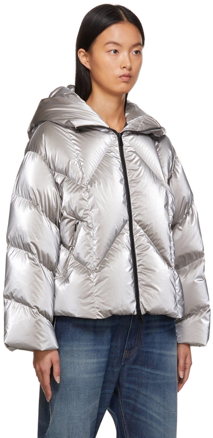 Moncler Silver Down Frele Chevron Jacket Moncler
