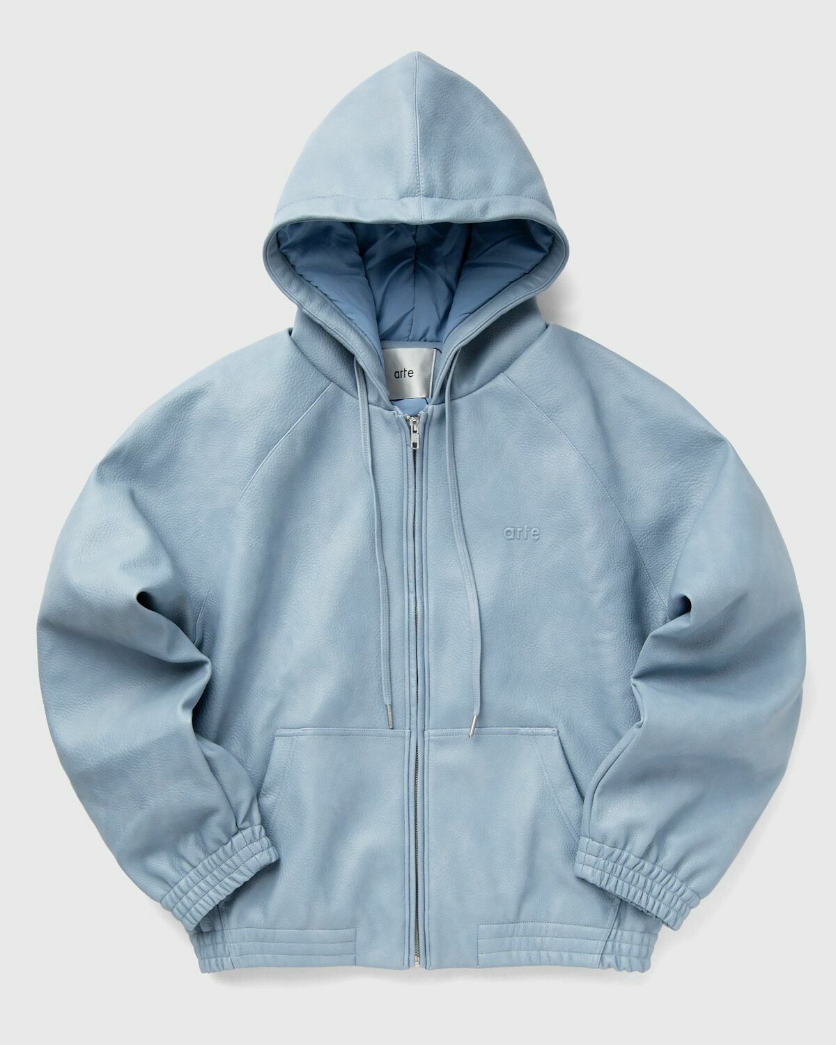 Arte Antwerp Leather Hoodied Jacket Blue Bomber Jackets Arte Antwerp