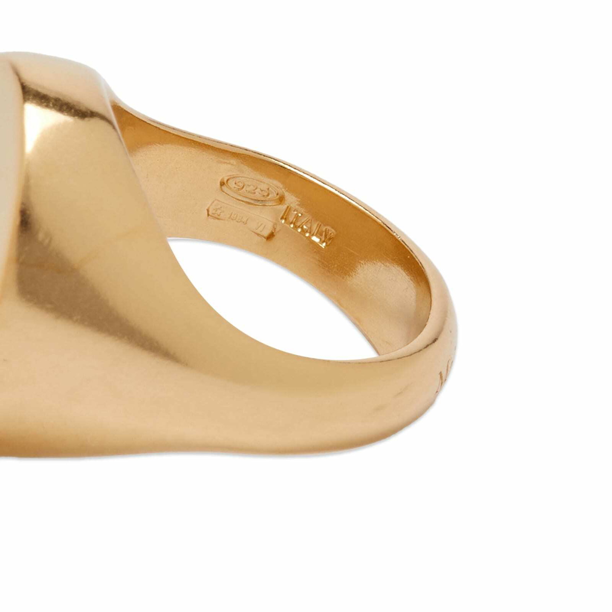 Maison Margiela Women's Signet Ring in Yellow Gold Plating Burattato ...