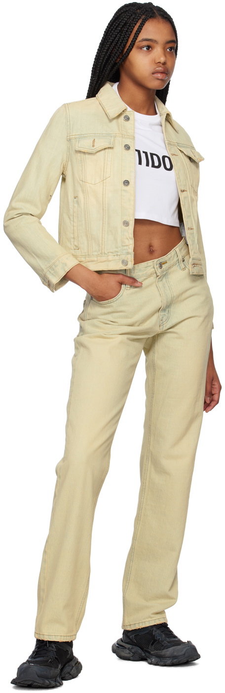 We11done Beige Faded Denim Jacket We11done