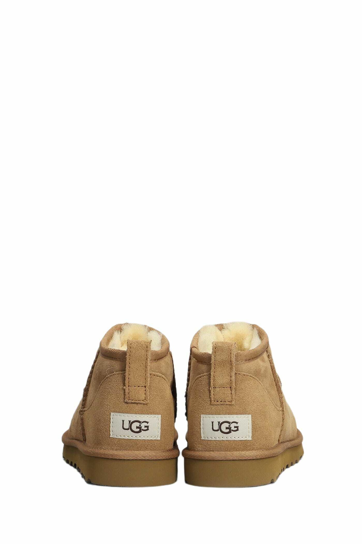 UGG Classic Ultra Mini Low Heels Ankle Boots In Leather Color Suede Ugg
