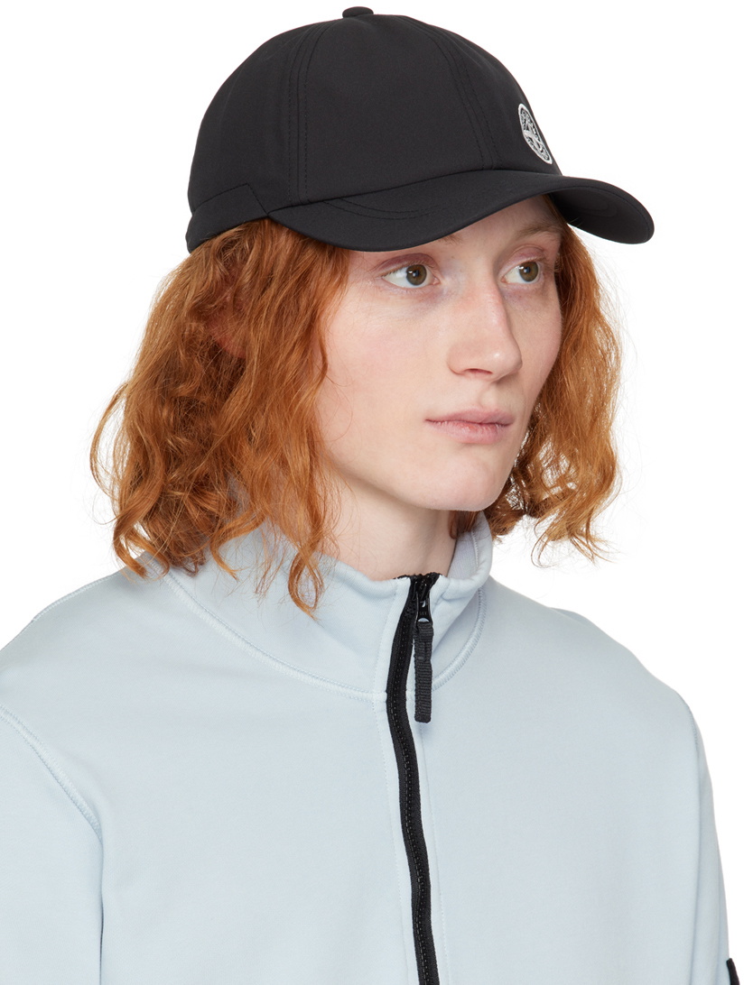 Stone Island Black Soft Shell Cap Stone Island