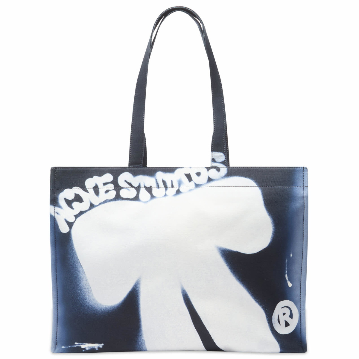Acne Studios Women's Logo Shopper Bag in Navy Blue Acne Studios