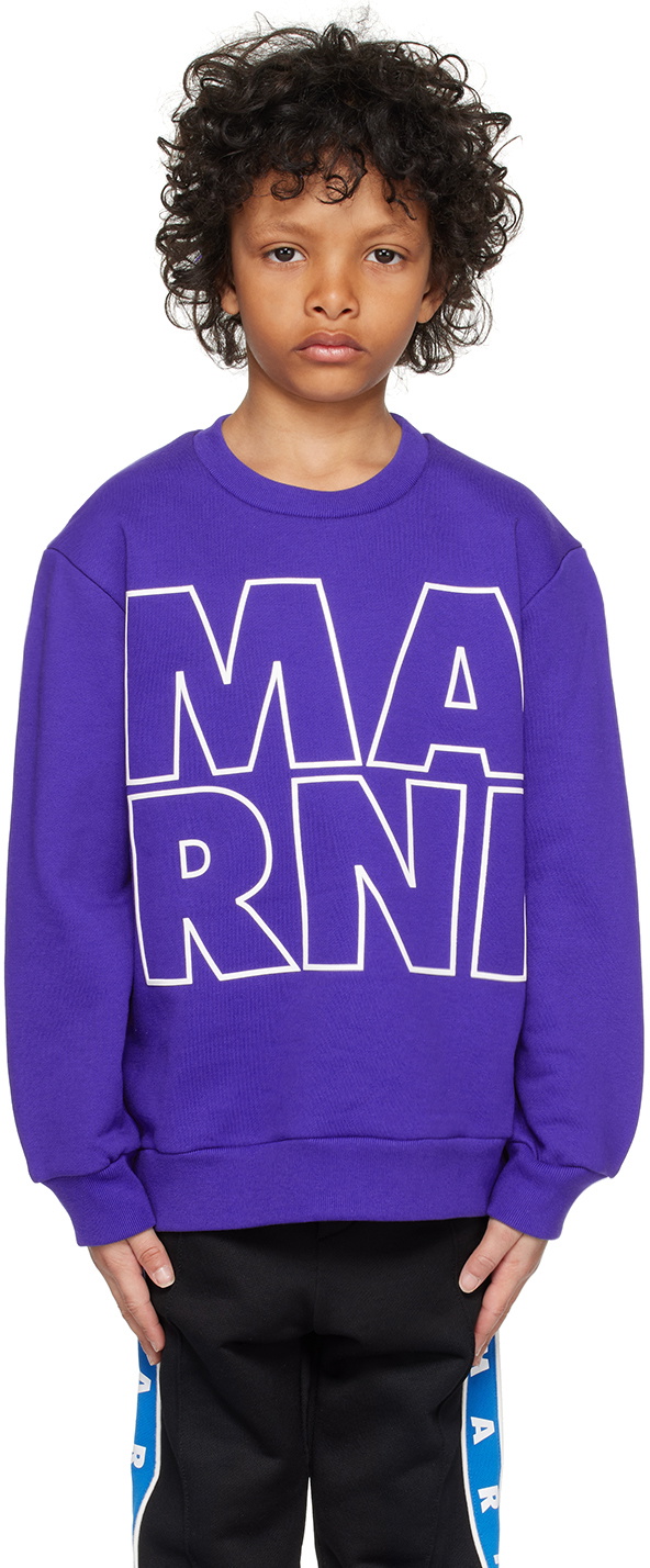 Marni Kids Blue Bonded Sweatshirt Marni