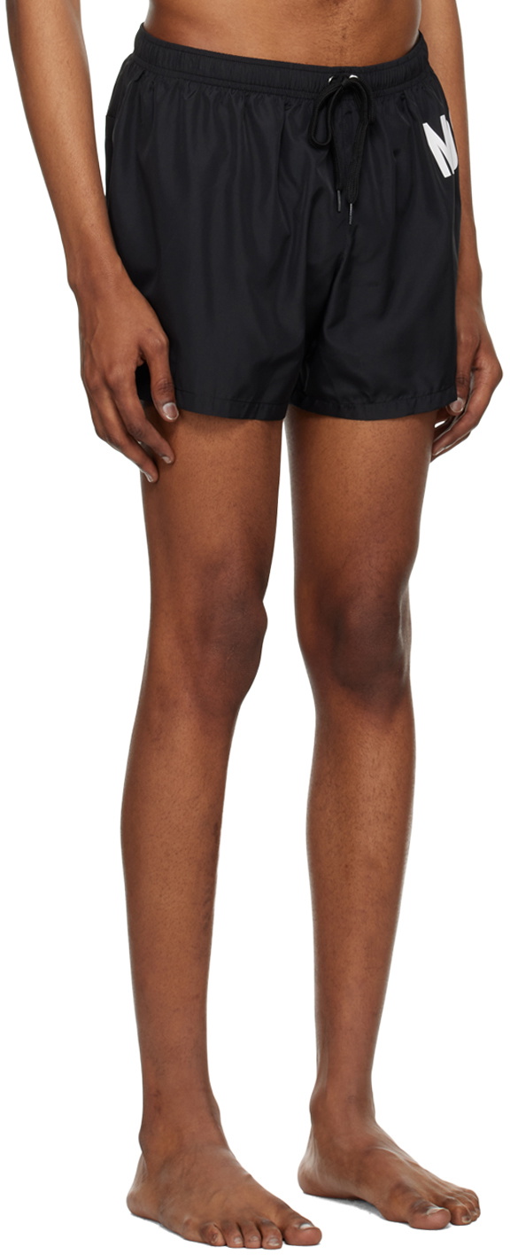 Moschino Black Double Question Mark Swim Shorts Moschino