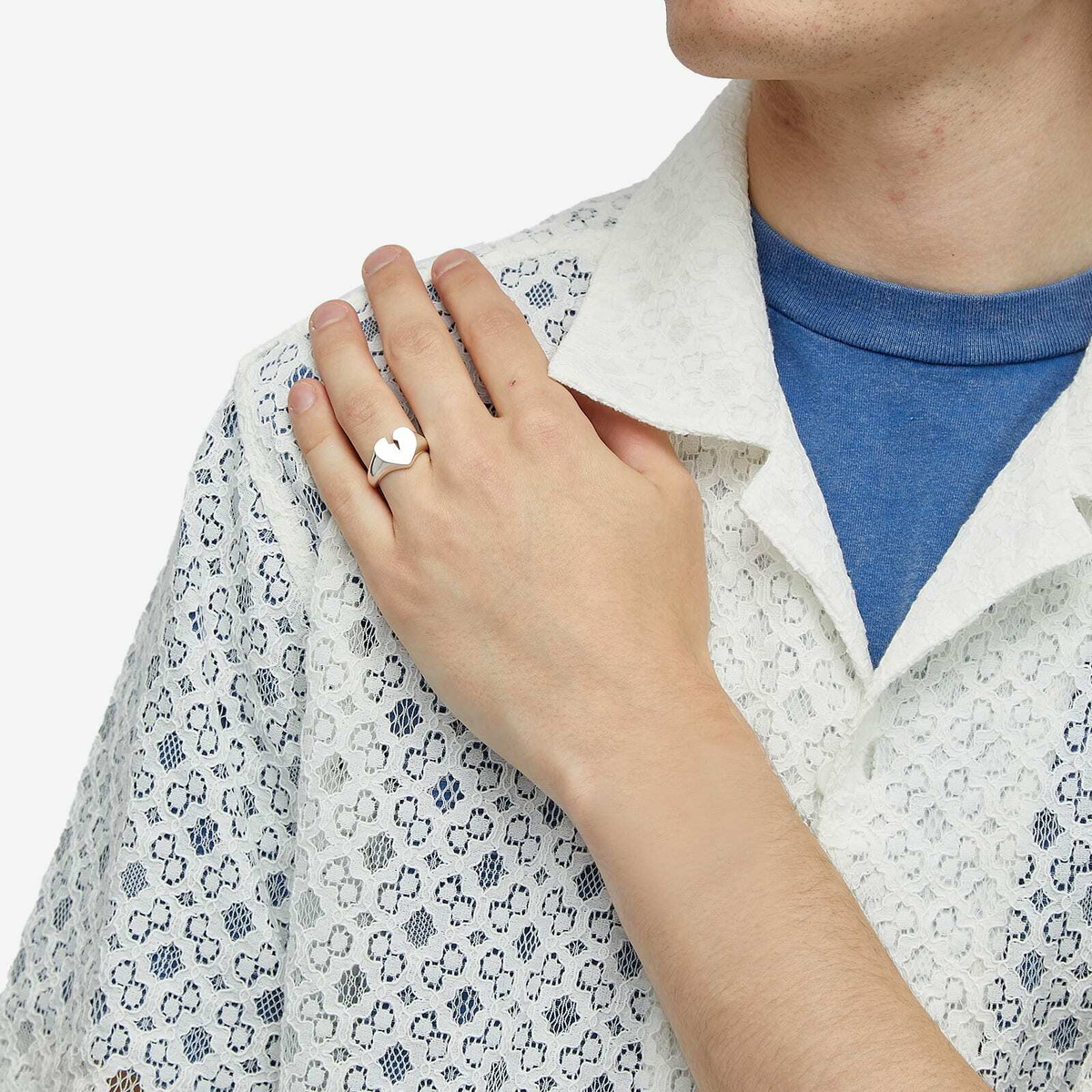 Serge DeNimes Men's Broken Heart Ring in Silver Serge DeNimes