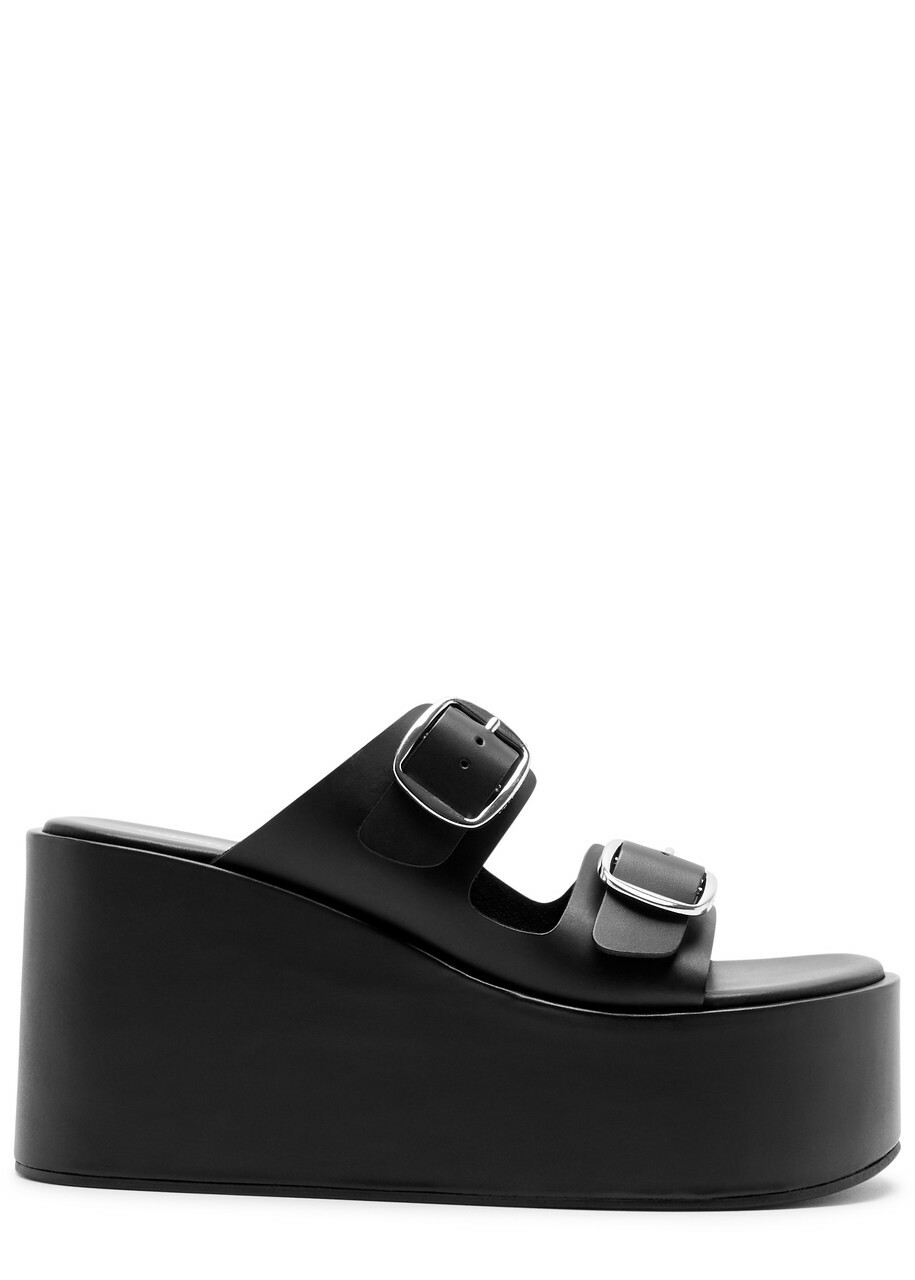 Coperni Rubber Platform Wedge Sliders Black Coperni