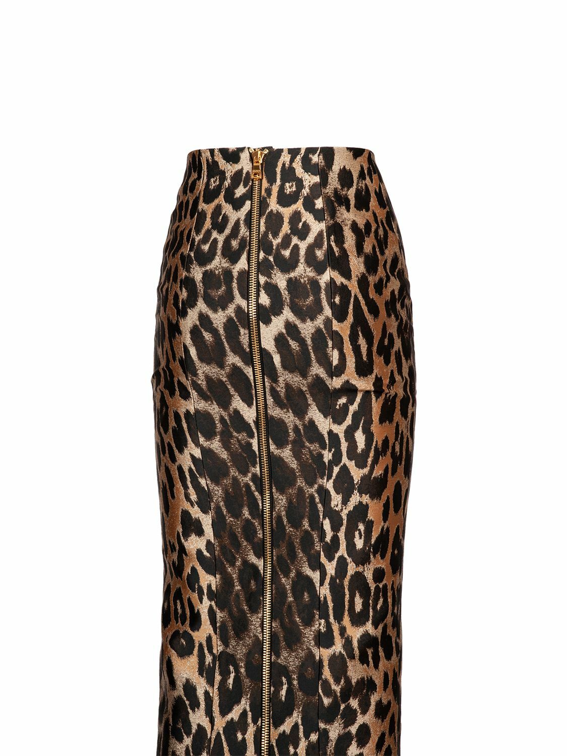 BALMAIN - Leopard Print Pencil Midi Skirt Balmain