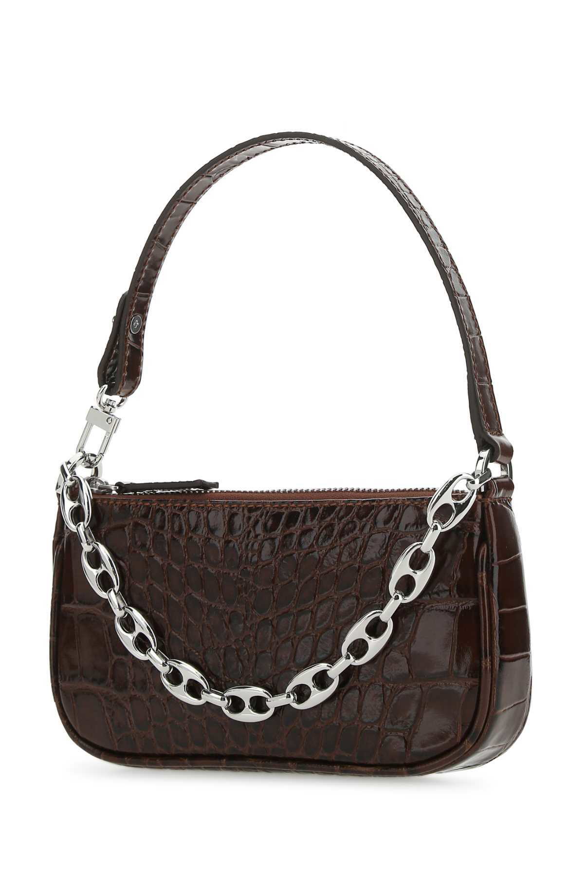 BY FAR Chocolate Leather Mini Rachel Handbag By Far