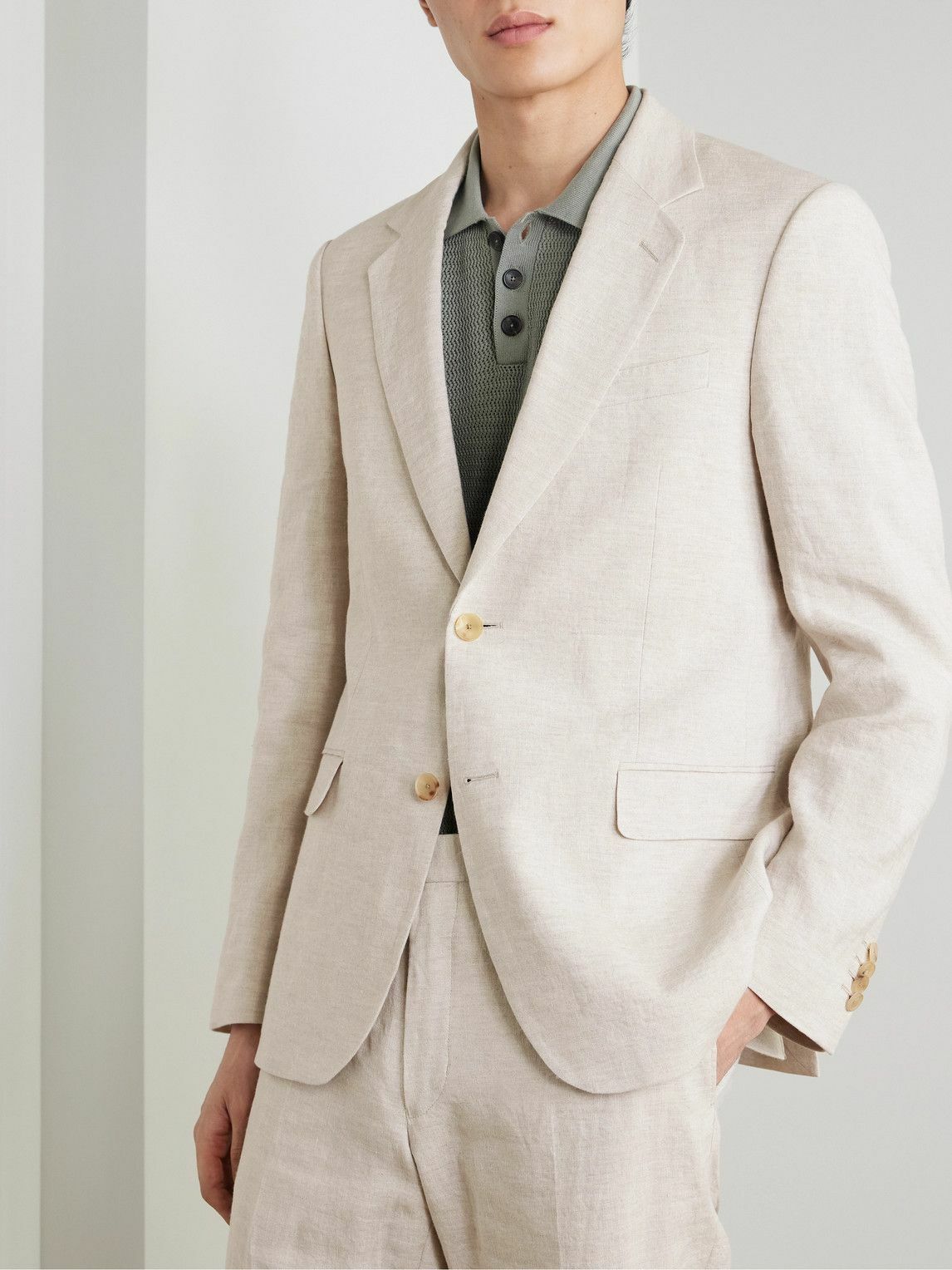 Mr P. - Slim-Fit Linen Suit Jacket - Neutrals Mr P.