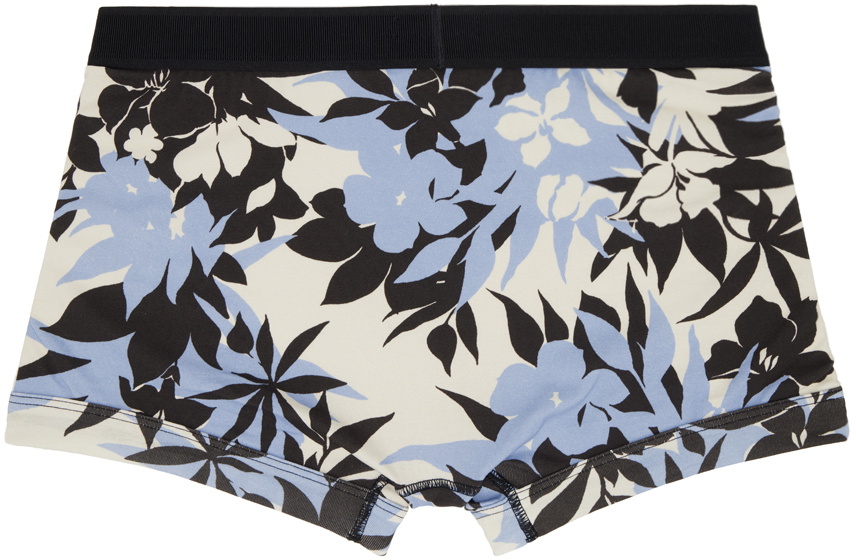 Tom Ford Blue And Black Floral Boxers Tom Ford