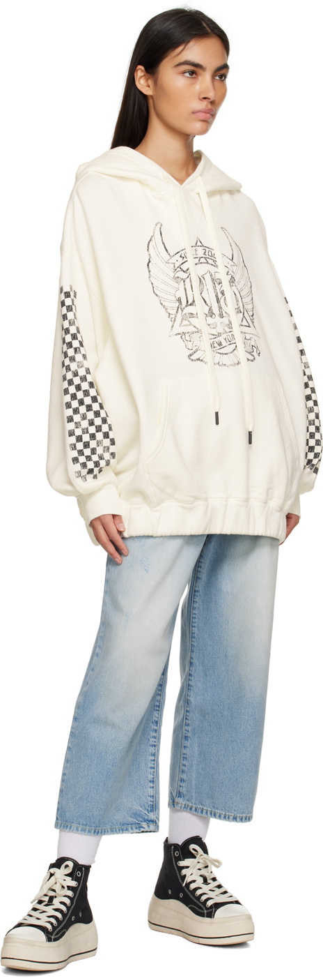R13 White Jumbo Skate Hoodie R13