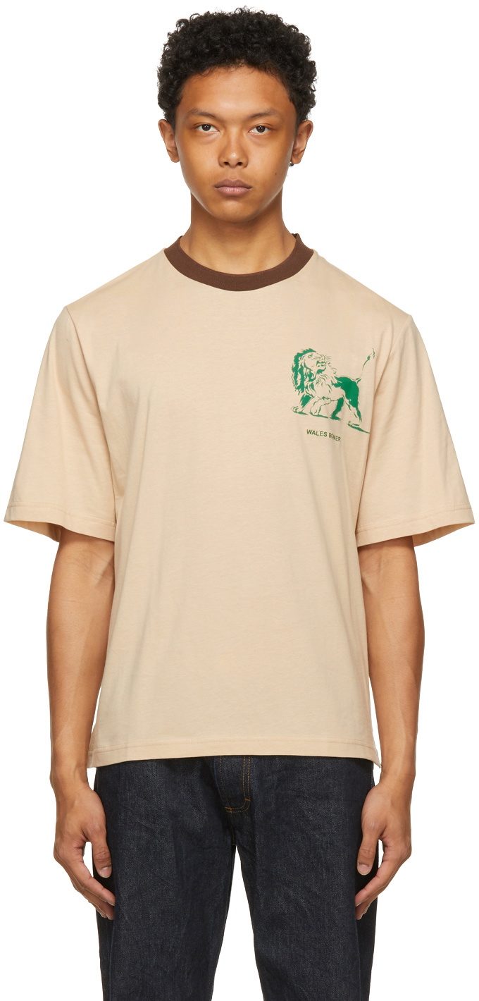 Wales Bonner Beige Johnson Badge Crest T-Shirt Wales Bonner