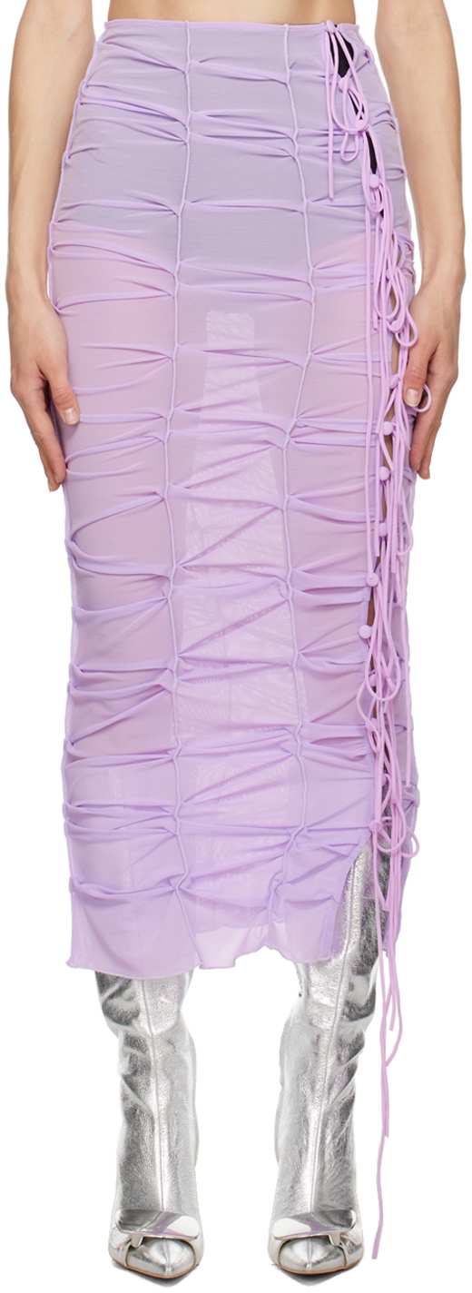 FANCÌ Purple Mottling Maxi Skirt