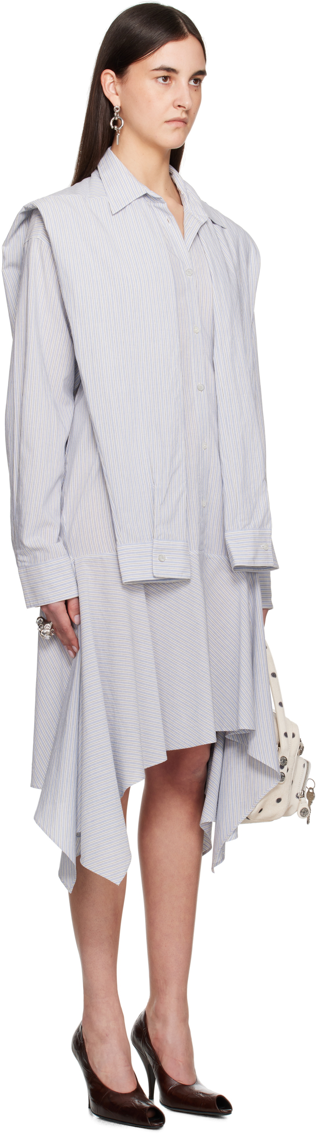 Acne Studios Blue Layered Midi Dress Acne Studios