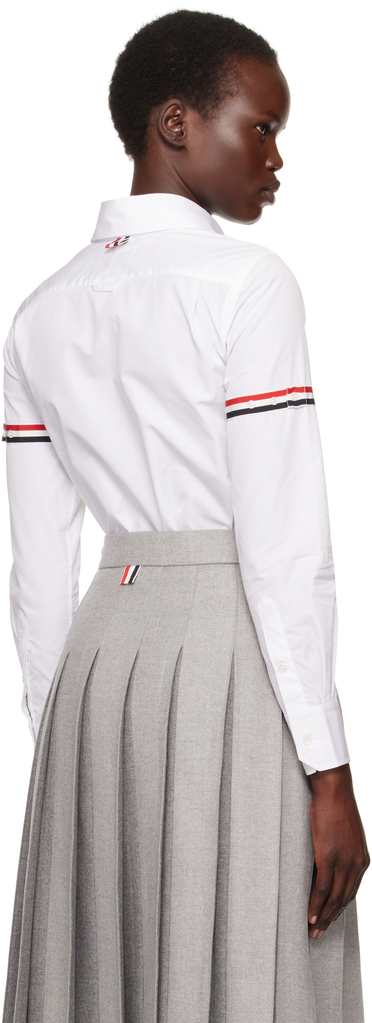 Thom Browne White Oxford Classic Round Collar Shirt Thom Browne