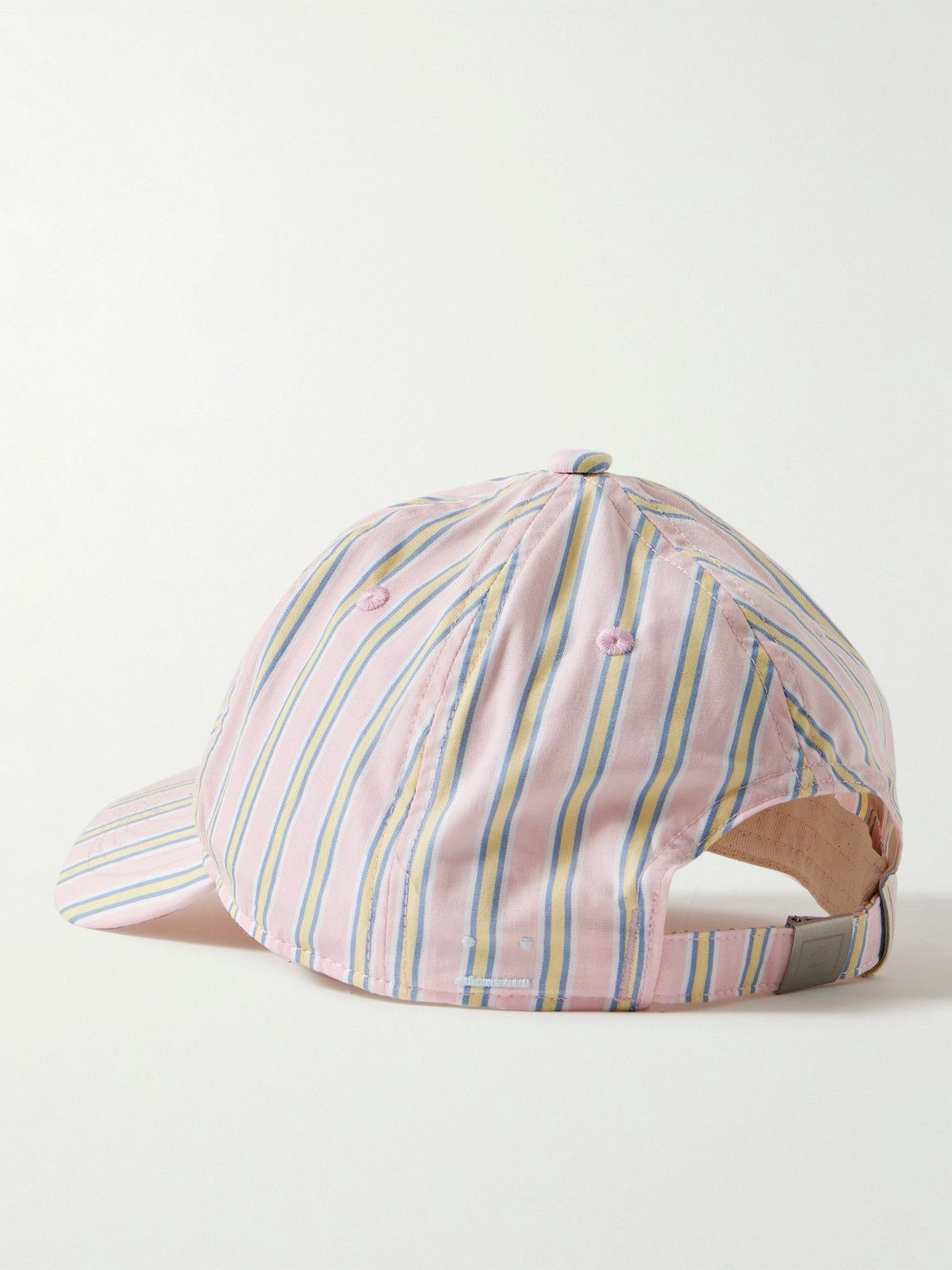 Acne Studios - Cunov Logo-Appliquéd Striped Organic Cotton Baseball Cap ...