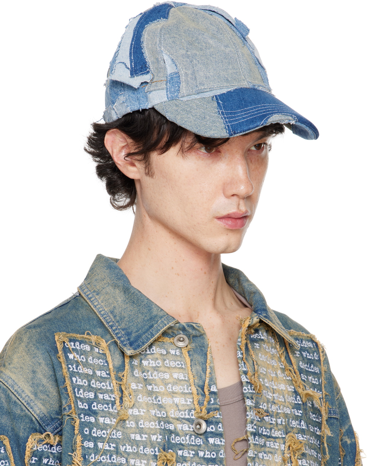 Who Decides War Blue Upcycled Cap WHO DECIDES WAR by Ev Bravado